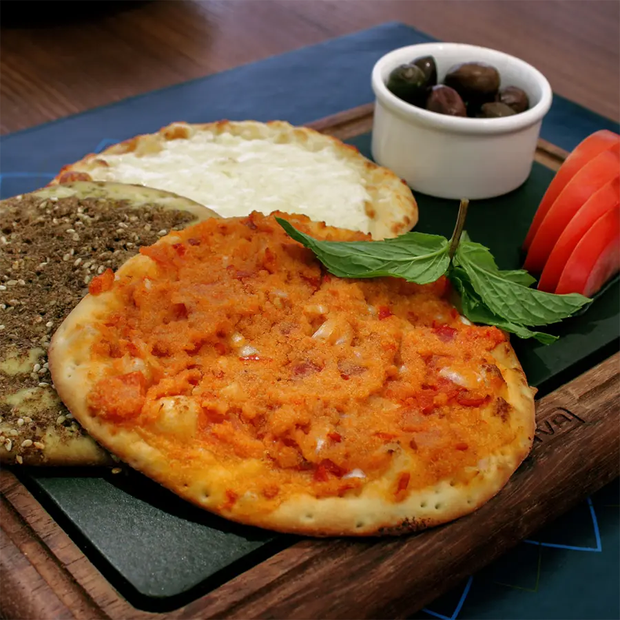 Pizza libanaise : Man'ouché au keshek